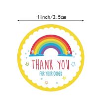 China Custom Oil Resistant Rainbow Thank You Sticker 500 Pieces per Roll for Gift Decoration for sale