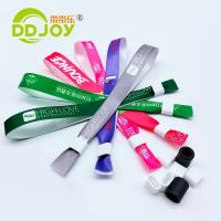 China Custom Polyester Woven Ribbon Wristband 350x15mm with Plastic Slide Lock for Events for sale
