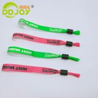 China Custom Polyester Woven Ribbon Wristband 350x15mm with Plastic Slide Lock for Events for sale