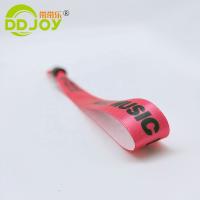 China Custom Polyester Woven Ribbon Wristband 350x15mm with Plastic Slide Lock for Events for sale