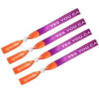 China Custom Logo Polyester Wristbands 350x15mm for Events Festivals Parties in Multiple Colors for sale