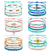 China Handcrafted Wax Thread Braided Rice Bead Bracelet 16 8cm Colorful Women Jewelry for sale