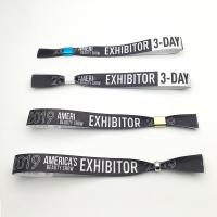 China Custom Logo Polyester Festival Wristband 350x15mm Waterproof Secure Lock for Events for sale
