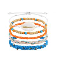 China Handcrafted Wax Thread Braided Rice Bead Bracelet 16 8cm Colorful Women Jewelry for sale
