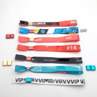 China Custom Logo Polyester Festival Wristband 350x15mm Waterproof Secure Lock for Events for sale