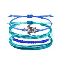 China Handcrafted Wax Thread Braided Rice Bead Bracelet 16 8cm Colorful Women Jewelry for sale