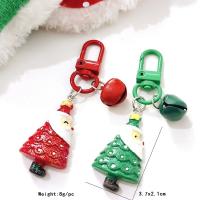 China Stainless Steel Santa Claus Christmas Tree Bell Keychain Pendant 30x30x1.5mm for sale