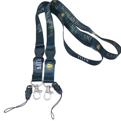 China Custom Polyester Lanyards 1cm Width 90cm Length with Card Holder Keychain for ID Badge for sale