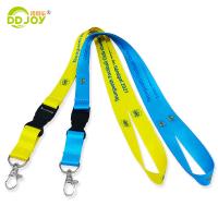 China Custom Polyester Lanyards 1cm Width 90cm Length with Card Holder Keychain for ID Badge for sale