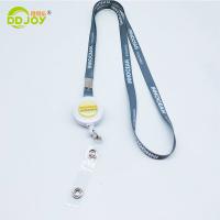 China Custom Polyester Lanyards 1cm Width 90cm Length with Card Holder Keychain for ID Badge for sale