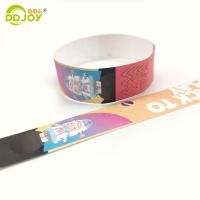 China Custom Logo Disposable Tyvek Wristbands 250x19mm Waterproof Paper Bracelets for Events for sale