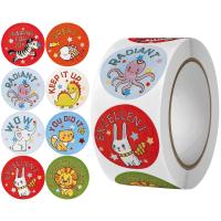 China Custom Cartoon Sticker with Hearts 1.5 Inch 500 Labels Per Roll Self-Adhesive Paper for sale
