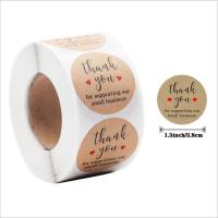 China Custom Cartoon Sticker with Hearts 1.5 Inch 500 Labels Per Roll Self-Adhesive Paper for sale
