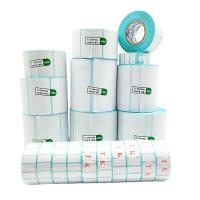 China Custom Thermal Direct Printing Label Rolls 40x30mm 800pcs Perforated Sticker for Barcode Printers for sale