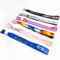 China Custom Polyester Fabric Wristbands 350x15mm One Time Use for Events Festivals for sale