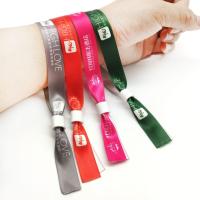 China Custom Polyester Fabric Wristbands 350x15mm One Time Use for Events Festivals for sale