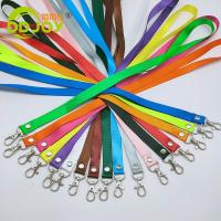 China Customed Office Lanyards with Logo Dye Sublimation Polyester Pink ID Badge Holder for sale