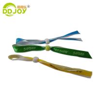 China Custom Polyester Woven Satin Fabric Wristband 350x15mm for Sport Music Festival Events for sale