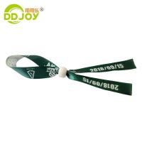 China Custom Polyester Woven Satin Fabric Wristband 350x15mm for Sport Music Festival Events for sale