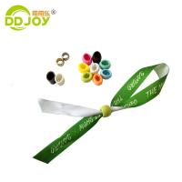 China Custom Polyester Woven Satin Fabric Wristband 350x15mm for Sport Music Festival Events for sale