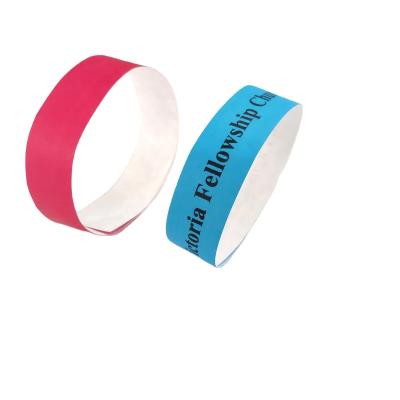 China Customized Tyvek Paper Wristband 250x19mm Waterproof Event Wristband with Printed Logo for sale