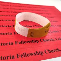 China Customized Tyvek Paper Wristband 250x19mm Waterproof Event Wristband with Printed Logo for sale