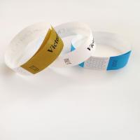 China Customized Tyvek Paper Wristband 250x19mm Waterproof Event Wristband with Printed Logo for sale