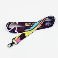 China Print Method Custom Design Round Nylon Lanyard with Logo Office Keychain Badge Holder for sale