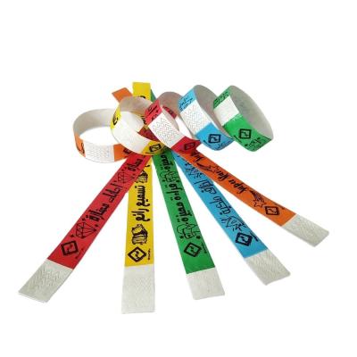 China ISO9001 Certified Waterproof Tyvek Paper Bracelets 250x25mm for Event Entry for sale