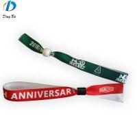 China Custom Colorful Woven Festival Fabric Wristbands 1.5x35cm Polyester Event Wristband for sale