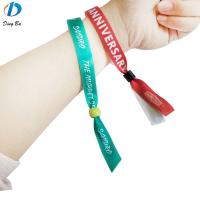 China Custom Colorful Woven Festival Fabric Wristbands 1.5x35cm Polyester Event Wristband for sale