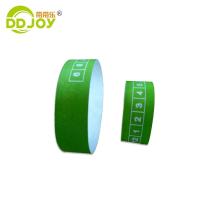 China Custom Tyvek Wristband 250x25mm for Festival Events with Monochrome or Color Printing for sale