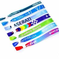 China Custom RFID Chip Satin Fabric Wristbands 1.5x35cm with Logo Printing for Events for sale