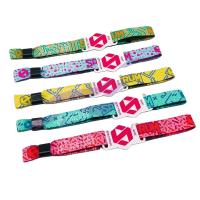 China Custom Satin Fabric RFID Wristbands for Events Festivals 1.5x35cm with Logo for sale