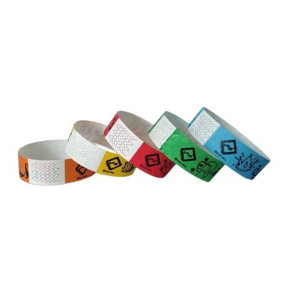 China Custom Tyvek Wristbands 250x25mm Self Adhesive Event Admission with Logo Printing for sale