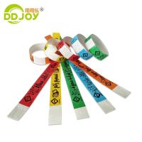 China Custom Tyvek Wristbands 250x25mm Self Adhesive Event Admission with Logo Printing for sale