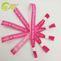 China Adjustable Cloth Wristband with Plastic Clip 350x15mm Custom Logo Event Access Control for sale