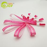 China Adjustable Cloth Wristband with Plastic Clip 350x15mm Custom Logo Event Access Control for sale