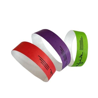 China Customized Tyvek Paper Wristbands 250x25mm 250x19mm for Party Admission Barcode Events for sale