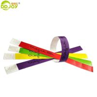 China Customized Tyvek Paper Wristbands 250x25mm 250x19mm for Party Admission Barcode Events for sale