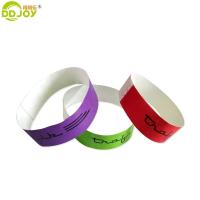 China Customized Tyvek Paper Wristbands 250x25mm 250x19mm for Party Admission Barcode Events for sale
