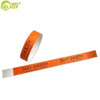 China Customized Tyvek Paper Wristbands 250x25mm 250x19mm for Party Admission Barcode Events for sale