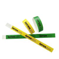 China Custom Logo Tear Resistant Tyvek Wristband 25mm x 250mm for Events Parks 15 Colors for sale