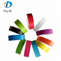 China 1 Inch Tyvek Wristband 250x25mm Solid Color Custom Logo DuPont Paper Bracelet for sale