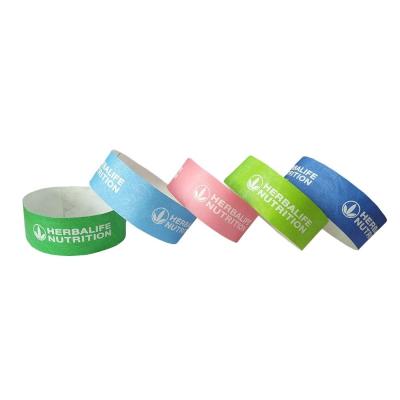 China Wholesale Waterproof Disposable Tyvek Paper Event Wristbands 250x25mm 15 Colors for sale