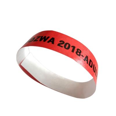 China Custom Tyvek Wristband for Events 250x25mm or 250x19mm Waterproof Adhesive Closure for sale