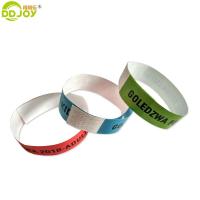 China Custom Tyvek Wristband for Events 250x25mm or 250x19mm Waterproof Adhesive Closure for sale