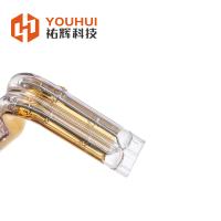 China L Shape Gold Coated Infrared Heating Element Tube with 11x23mm Size 150-6000W Power and 1250℃ Working Temperature for sale
