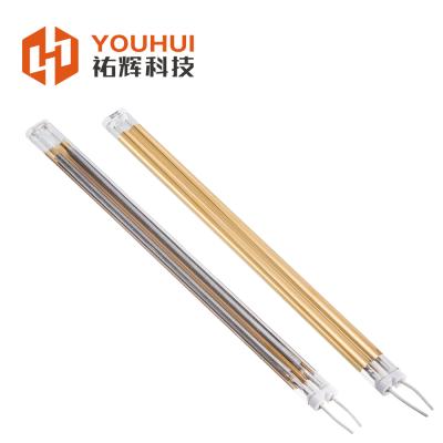 China Gold Plated Double Tube Medium Wave Infrared Lamp 1000W for Industrial Heating for sale