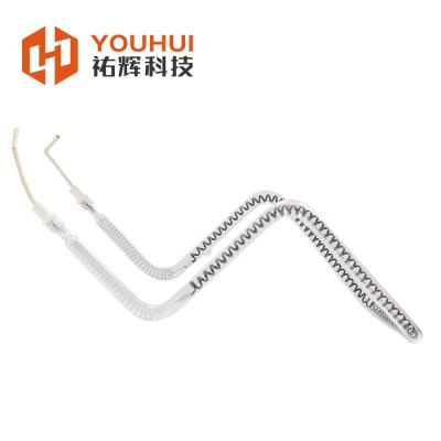 China Single Tube Carbon Fiber Infrared Heating Lamp with 5000 Hours Lifespan 85% Heat Efficiency and Gold Reflective Layer for sale